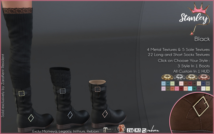 Second Life Marketplace Zk Stanley Boots Black